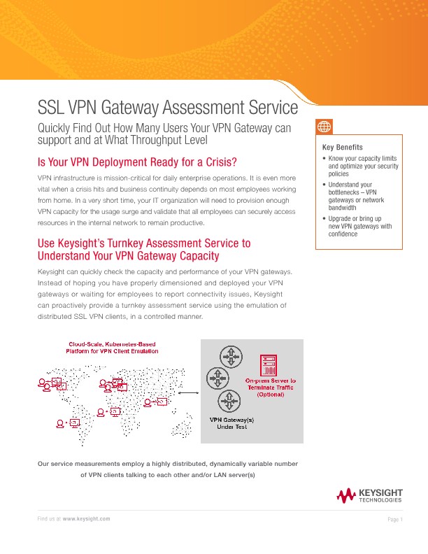 SSL VPN Gateway Assessment Service PDF Asset Page | Keysight